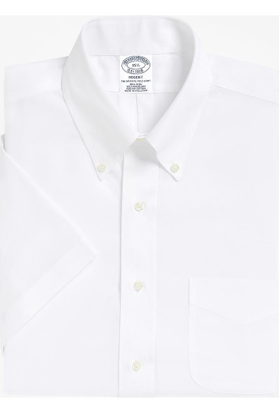 Brooks Brothers Erkek Beyaz Düğmeli Yaka Kısa Kol Klasik Gömlek Brooks Brothers Erkek Beyaz Düğmeli Yaka Kısa Kol Klasik Gömlek