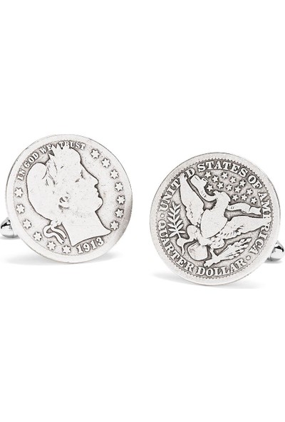 Brooks Brothers Uçak Figürlü Gümüş Kol Düğmesi