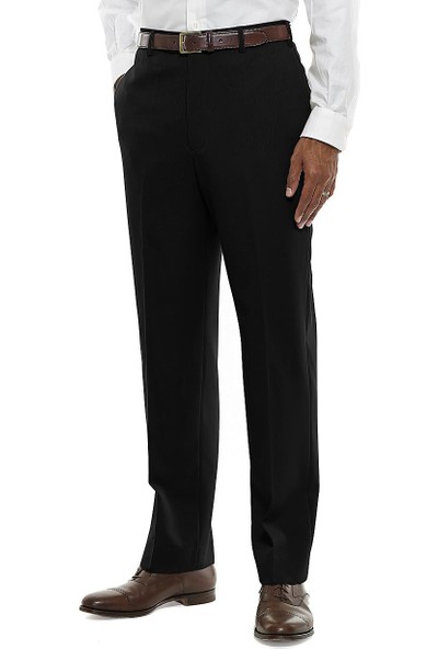 Brooks Brothers Erkek Siyah Gabardin Regent Kalıp Pantolon