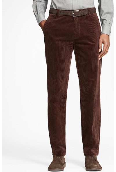 Brooks Brothers Erkek Taba Streç Kadife Pantolon