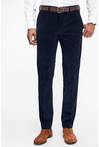 Brooks Brothers Erkek Lacivert Mılano Fit Kadife Pantolon Brooks Brothers Erkek Lacivert Mılano Fit Kadife Pantolon