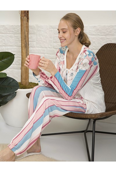 Pierre Cardin Kadın Ekru 3'Lü Pijama Takım 50234476-690