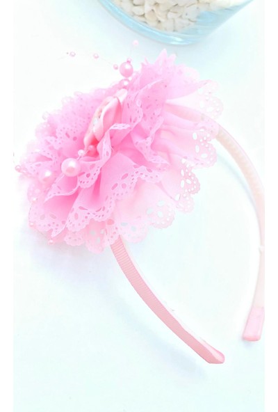 Stoli Tüllü Gül Detaylı Kız Çocuk Tacı