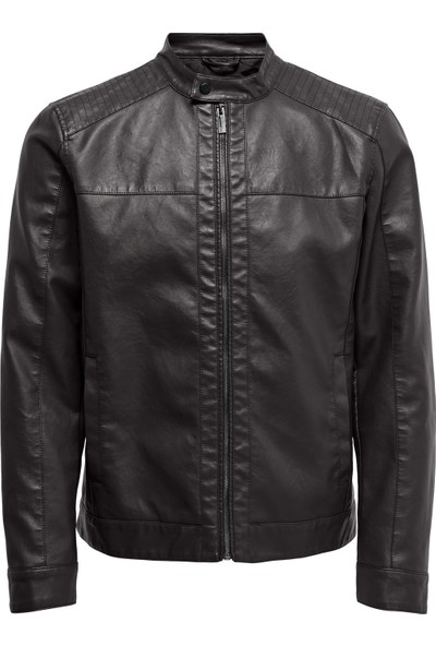 Only&sons Deri Ceket Mike Pu Racer 22012339-BLK Only&sons Deri Ceket Mike Pu Racer 22012339-BLK