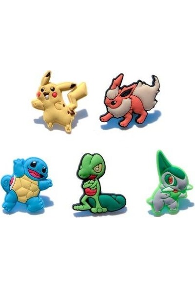 Schulzz 5 Adet Pokemon Crocs Terlik Süsleri Jıbbıtz Renkli Aksesuar PK04 Schulzz 5 Adet Pokemon Crocs Terlik Süsleri Jıbbıtz Renkli Aksesuar PK04