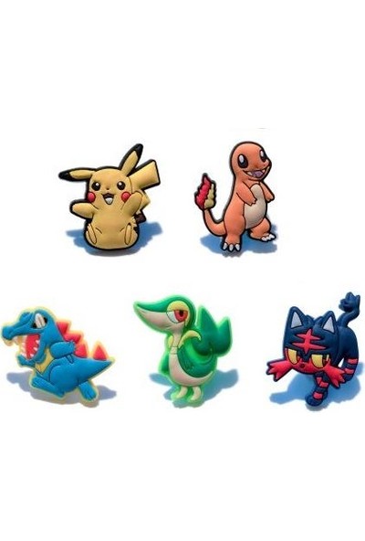 Schulzz 5 Adet Pokemon Crocs Terlik Süsleri Jıbbıtz Renkli Aksesuar PK03 Schulzz 5 Adet Pokemon Crocs Terlik Süsleri Jıbbıtz Renkli Aksesuar PK03