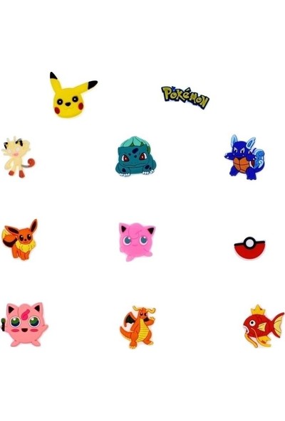 Schulzz 11 Adet Pokemon Crocs Terlik Süsleri Jıbbıtz Renkli Aksesuar PK06 Schulzz 11 Adet Pokemon Crocs Terlik Süsleri Jıbbıtz Renkli Aksesuar PK06