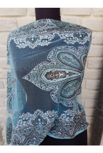 Kadın Turkuaz Tül Şal