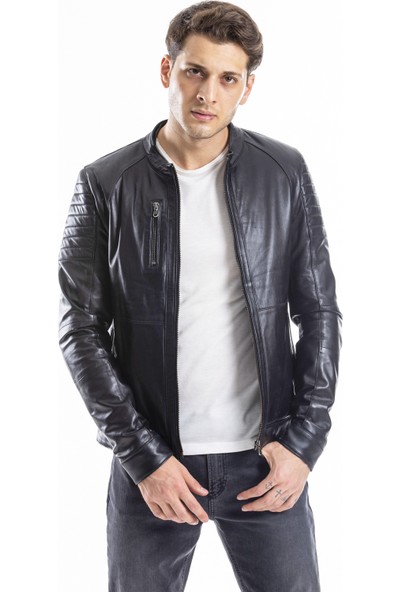 Deri Effect Siyah Deri Ceket