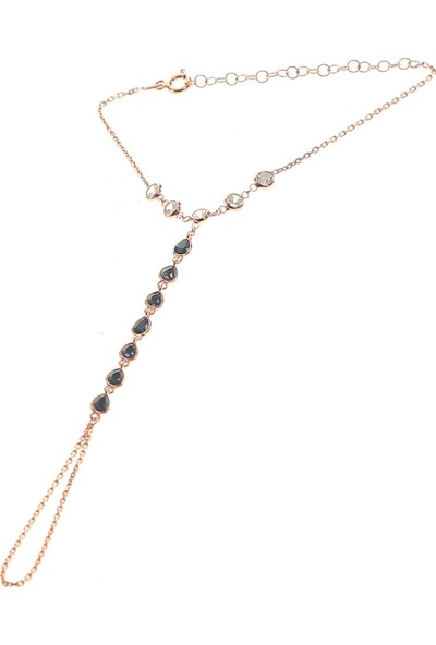 Söğütlü Silver Gümüş Zirkon ve Onix Taşlı Şahmaran