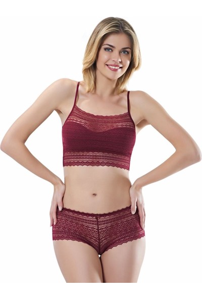 Belinay Dantelli Ip Askılı Büstiyer Külot Takım 1026