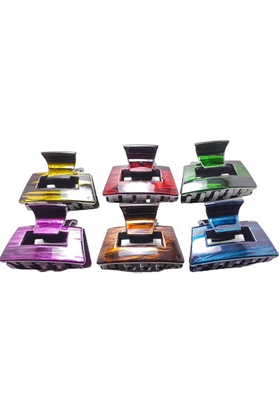 Platin Hediyelik 6 Adet Orta Boy Karışık Renk Kadın Saç Mandal Tokası