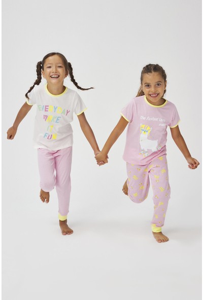 Penti Çok Renkli Kız Çocuk Main Miami 4lü Pijama Takımı Penti Çok Renkli Kız Çocuk Main Miami 4lü Pijama Takımı