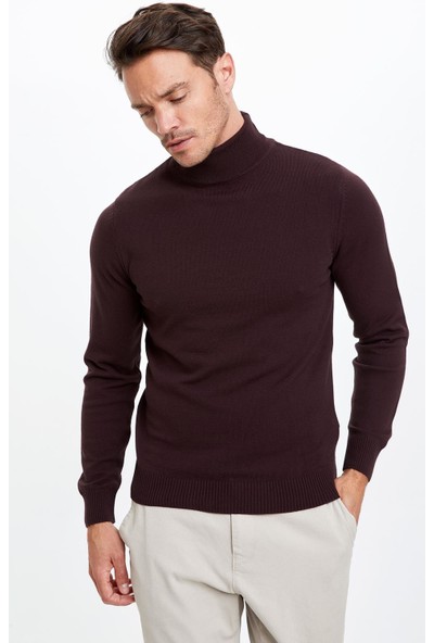 DeFacto Slim Fit Balıkçı Yaka Triko Kazak R1124AZ20WN