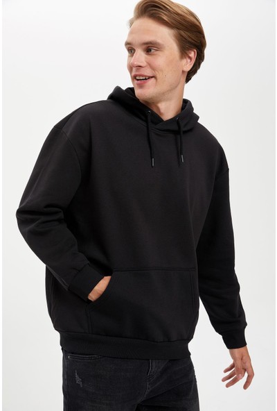 DeFacto Oversize Fit Kapüşonlu Basic Pamuklu İçi Yumuşak Tüylü Sweatshirt R4669AZ20AU DeFacto Oversize Fit Kapüşonlu Basic Pamuklu İçi Yumuşak Tüylü Sweatshirt R4669AZ20AU