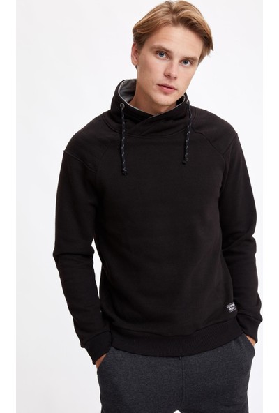 DeFacto Slim Fit Şal Yaka İçi Yumuşak Tüylü Sweatshirt R4667AZ20AU