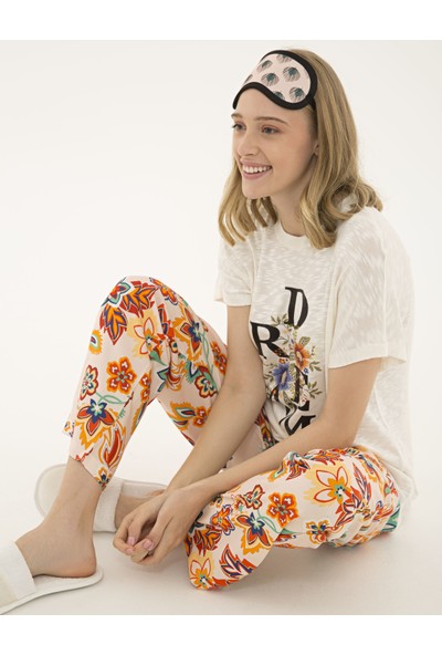 Pierre Cardin Kadın Ekru 3'lü Pijama Takım 50234493-690