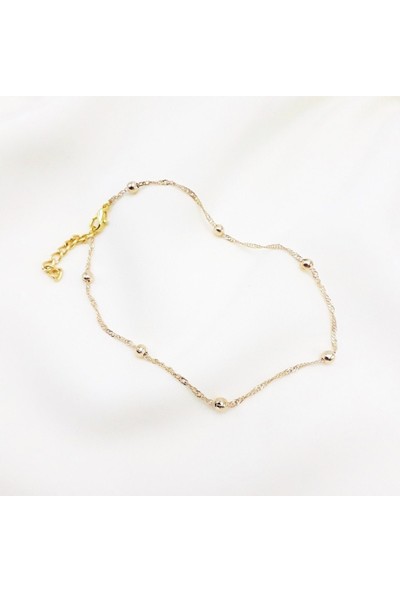 X-lady Accessories Altın Rengi Dorika Zincir Halhal