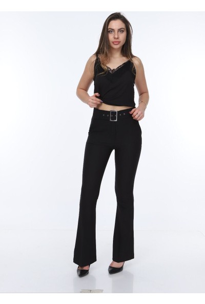 Bluence Beli Kemerli Siyah Kumaş Pantolon 42 Bluence Beli Kemerli Siyah Kumaş Pantolon 42