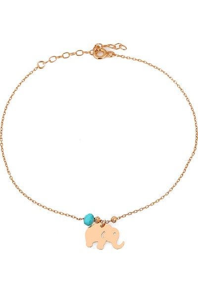 Herisson Kadın 925 Ayar Gümüş Aquamarine Taşlı Fil Halhal Herisson Kadın 925 Ayar Gümüş Aquamarine Taşlı Fil Halhal