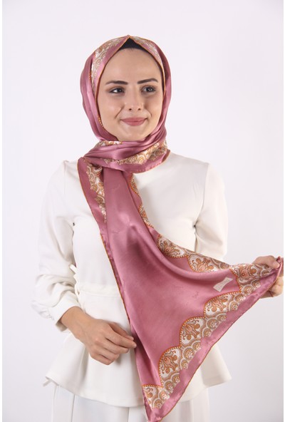 Awam Silk Kenarları Desenli İpek Şal
