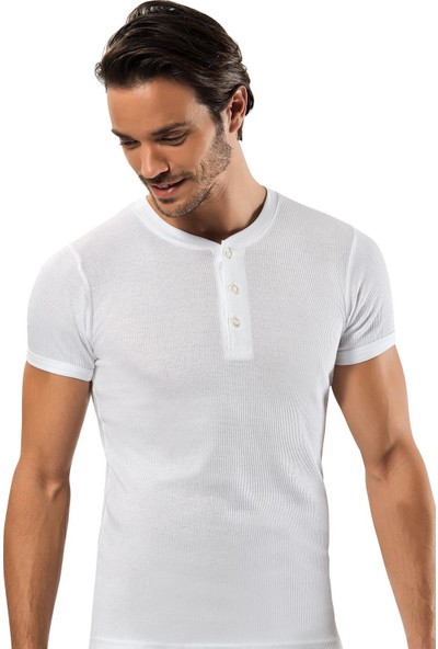Erdem 1125 2'li Paket Fitilli Düğmeli Erkek Tshirt Fanila Erdem 1125 2'li Paket Fitilli Düğmeli Erkek Tshirt Fanila