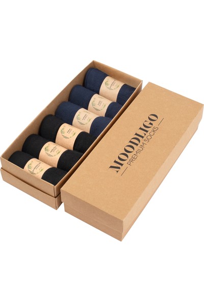 MOODLIGO Premium 3 Siyah 3 Lacivert Premium Bambu Çorap MOODLIGO Premium 3 Siyah 3 Lacivert Premium Bambu Çorap