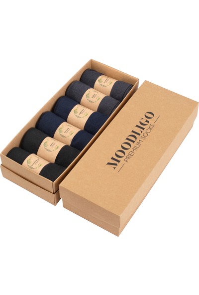 MOODLIGO Premium 2 Siyah 2 Lacivert 2 Füme Bambu Çorap MOODLIGO Premium 2 Siyah 2 Lacivert 2 Füme Bambu Çorap