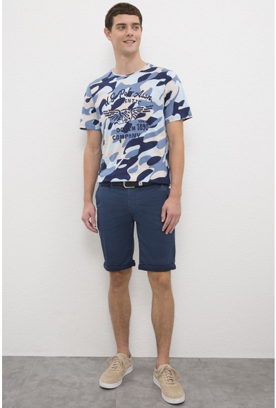 U.S. Polo Assn. Erkek Mavi Dokuma Bermuda Capri 50218371-VR028 U.S. Polo Assn. Erkek Mavi Dokuma Bermuda Capri 50218371-VR028