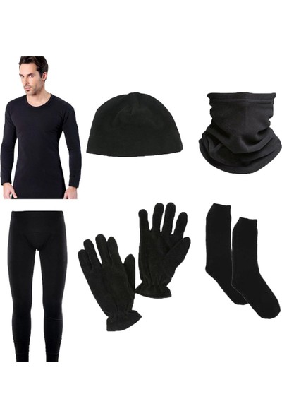 Siyah Termal İçlik Takımı Polar Bere Boyunluk Eldiven Havlu Çorap Seti - Asker Malzemeleri Siyah Termal İçlik Takımı Polar Bere Boyunluk Eldiven Havlu Çorap Seti - Asker Malzemeleri