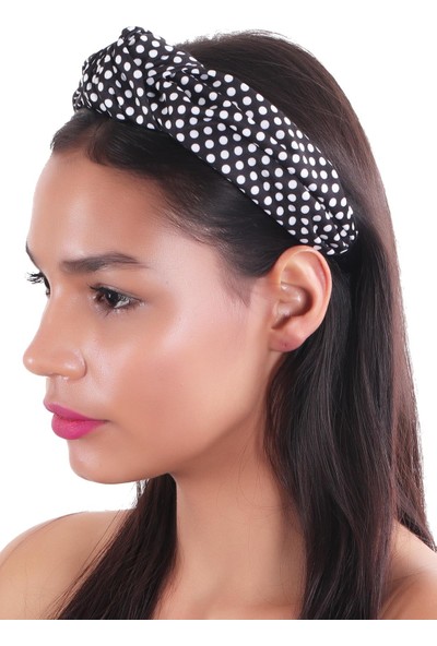 Hahai Accessories Kadın Geniş Band Puantiyeli Düğümlü Taç