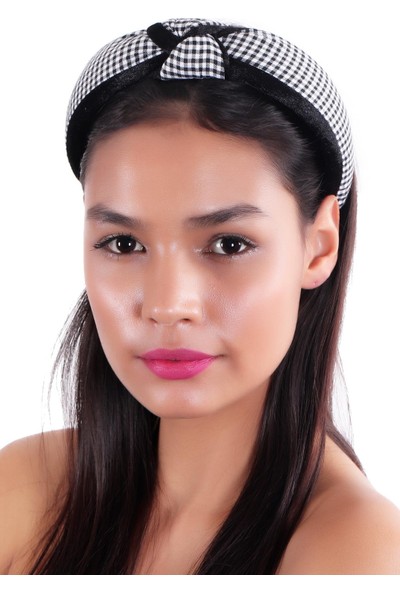 Hahai Accessories Kadın Geniş Band Pötikareli Düğümlü Taç