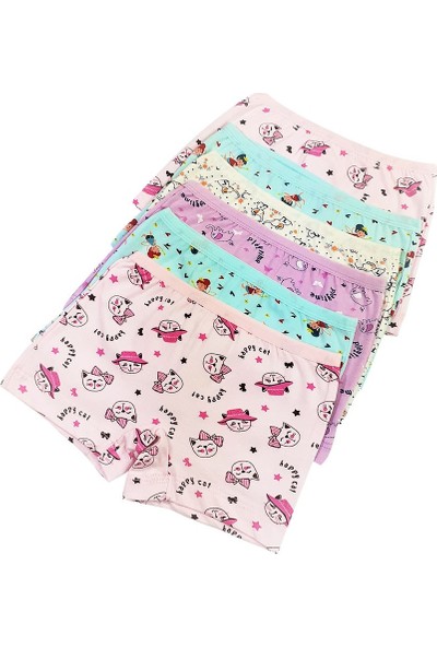 Adn Underwear 6 Adet Kız Çocuk Boxer Şort Külot Renkli Pamuk Adn Underwear 6 Adet Kız Çocuk Boxer Şort Külot Renkli Pamuk