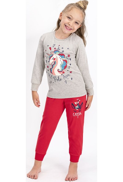 U.S. Polo Assn Lisanslı Bejmelanj Kız Çocuk Pijama Takımı U.S. Polo Assn Lisanslı Bejmelanj Kız Çocuk Pijama Takımı