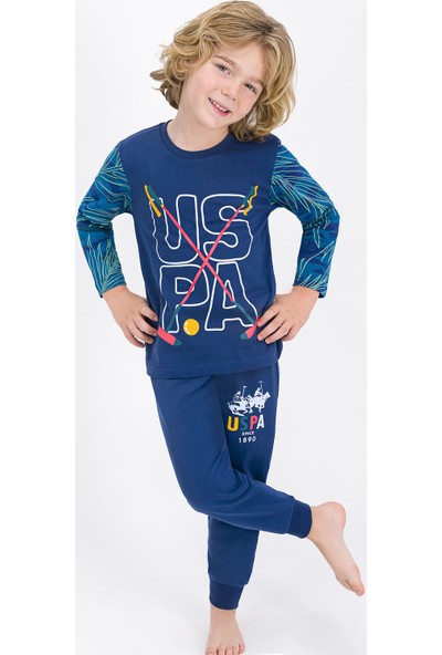 U.S. Polo Assn Lisanslı Koyu İndigo Erkek Çocuk Pijama Takımı U.S. Polo Assn Lisanslı Koyu İndigo Erkek Çocuk Pijama Takımı