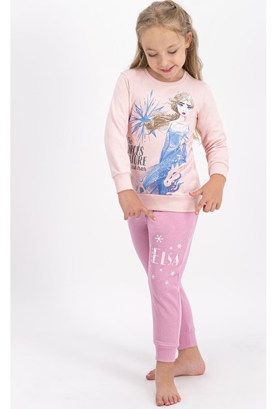 Frozen Lisanslı Somon Kız Çocuk Eşofman Takımı
