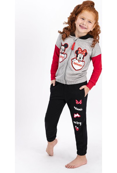 Minnie Mouse Lisanslı Grimelanj Kız Çocuk Kapüşonlu Eşofman Takımı Minnie Mouse Lisanslı Grimelanj Kız Çocuk Kapüşonlu Eşofman Takımı