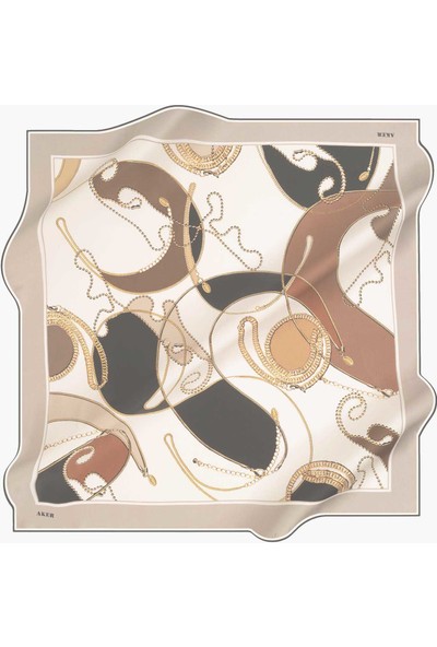 Aker Yaz Serinliği İpek Koton Eşarp 90X90 8088221-413