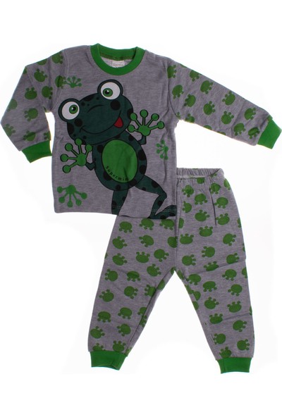 Süpermini Kurbağa Baskılı Pijama Takımı (1-3 Yaş)