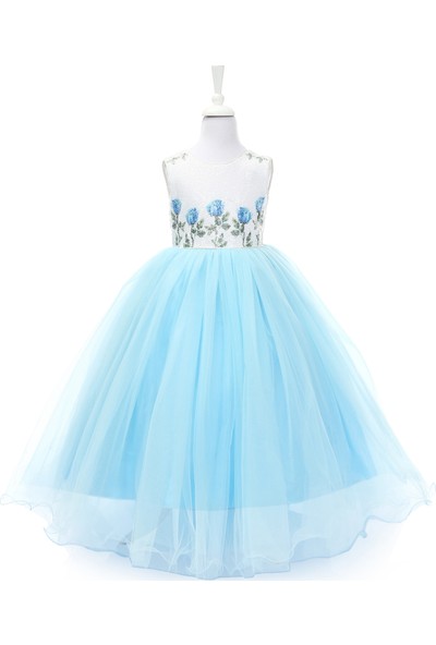 Mileny Pul Payet Çiçek Detaylı Kız Çocuk Gelinlik