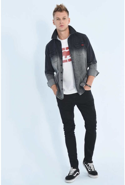 Ecko Unltd Daniel Antrasit Regular Fit Erkek Nakışlı Gömlek