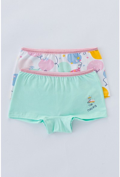 Penti Whıte-Mınt Kız Çocuk Pınyata 2li Boxer Penti Whıte-Mınt Kız Çocuk Pınyata 2li Boxer