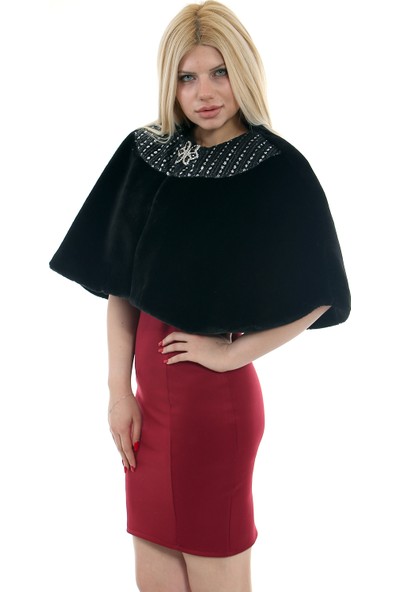 Redpoint Suni Kürk (Faux Fur) Bolero + Broş