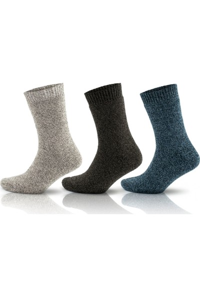 Norweger Norveç Tipi Havlulu Yünlü Kışlık Soft Termal Çorap 3 Çift 2038