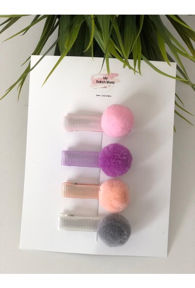 My Babys World Ponpon Bebek Çocuk Klips Toka Seti