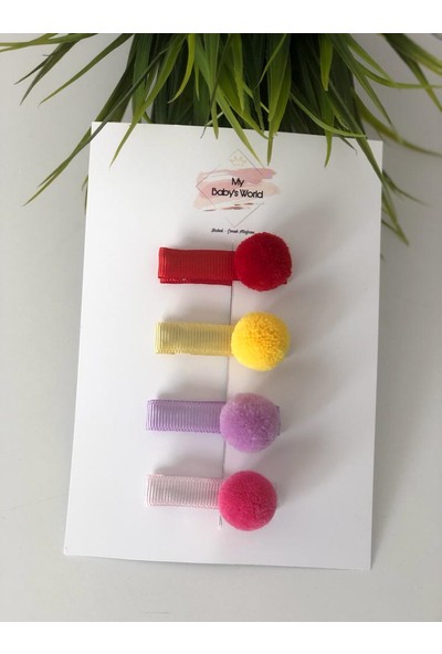 My Babys World Ponpon Bebek Çocuk Klips Toka Seti