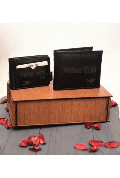 Hediye Kumsalı Kişiye Özel Kutu Cüzdan Kartlık