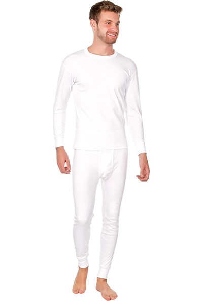 Güneş 4117 Beyaz Pamuklu Penye Interlok Sıfır Yaka Içlik Takım