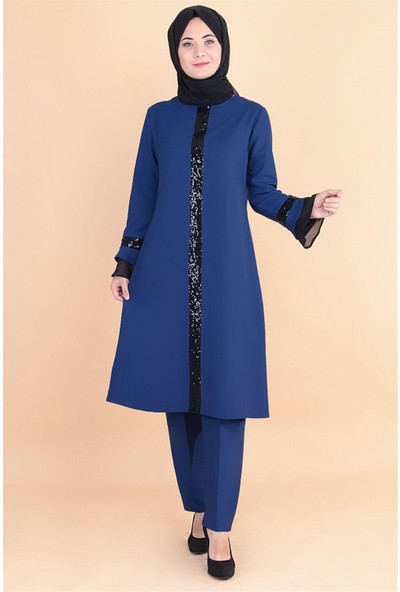 Fahima Gamzelim Tunik Pantolon Takım Indigo Fhm529 Fahima Gamzelim Tunik Pantolon Takım Indigo Fhm529