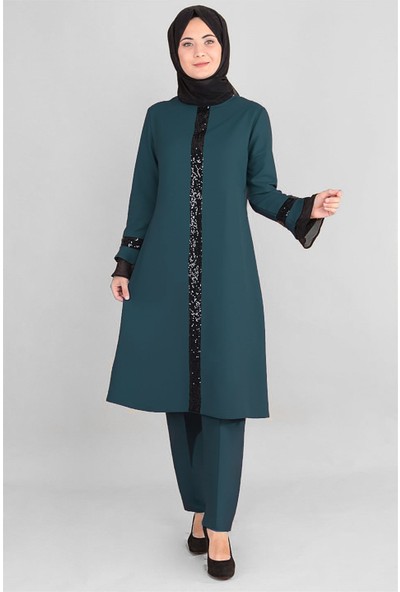 Fahima Gamzelim Tunik Pantolon Takım Petrol Fhm529